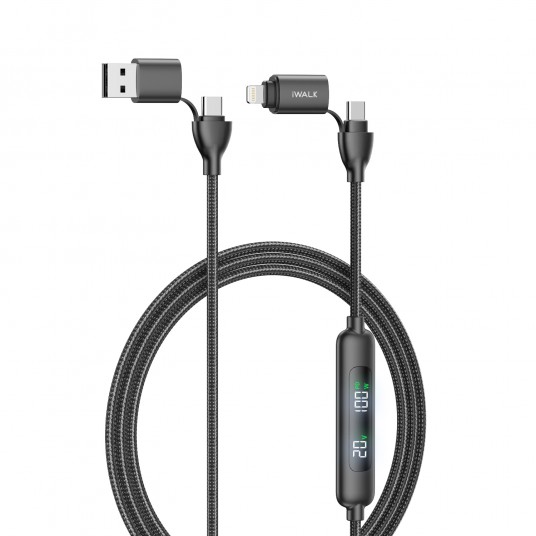 IWALK Twister duo one for all multi charging cable 60W PD &QC 3.0 4IN1 ...